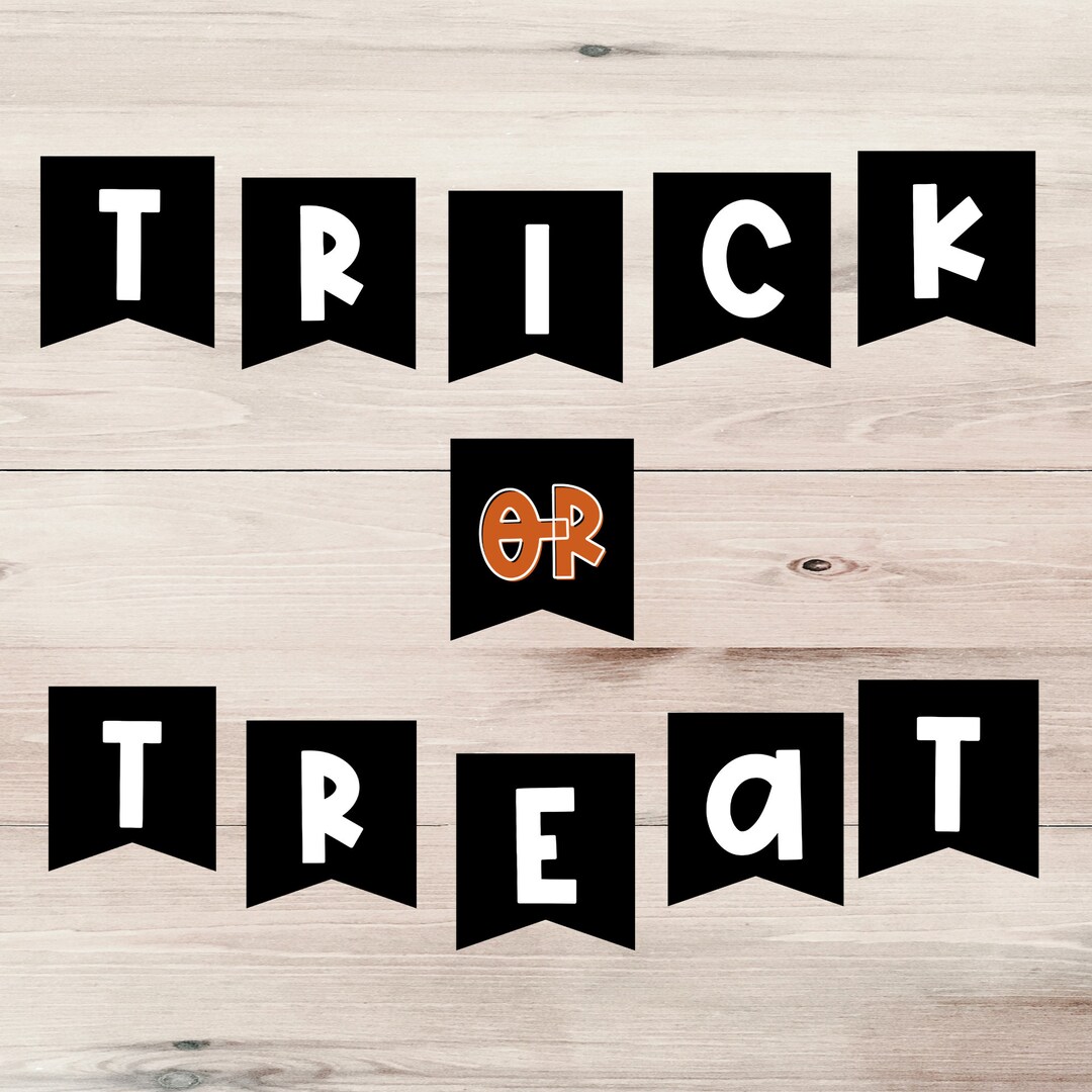 Trick or Treat Printable Instant Download Banner / Halloween Banner ...