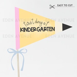 Printable First Day of School Pennant Flag Bundle, School Paper Flag ...