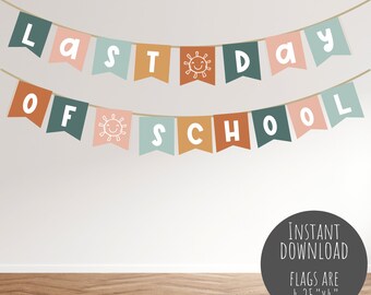 Last Day of School Printable Banner, Last Day of Preschool, Last Day of ...