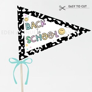 Printable First Day of School Pennant Flag Bundle, School Paper Flag ...