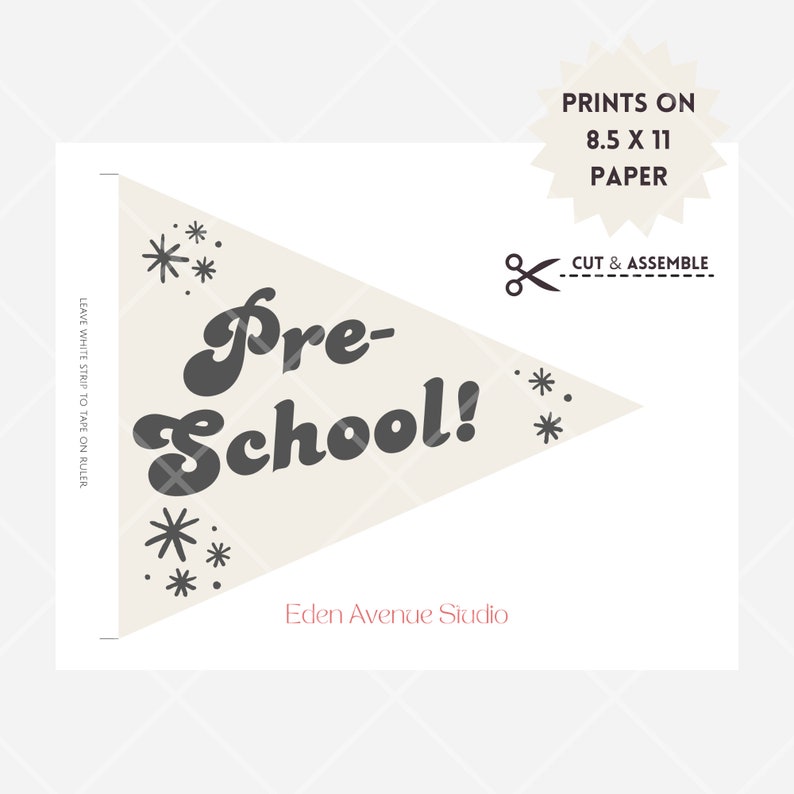 Grade School Pennant Flags, Back to School Flags, Printable Pennant ...