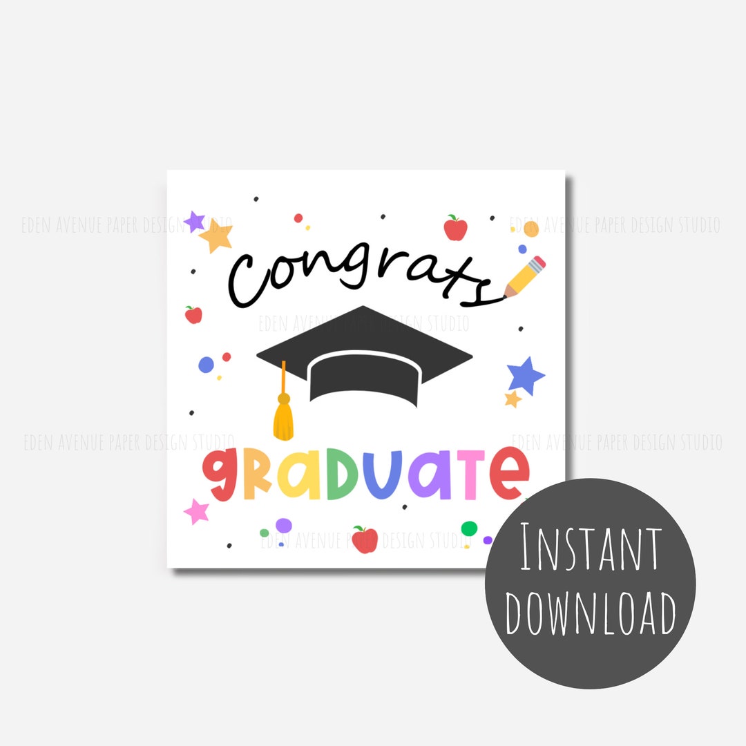 Congrats Preschool / Kindergarten Graduate Printable Tag / Congrats ...