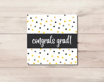 4 X 5 Printable congrats Grad Graduation Gown Grad Cookie Card ...