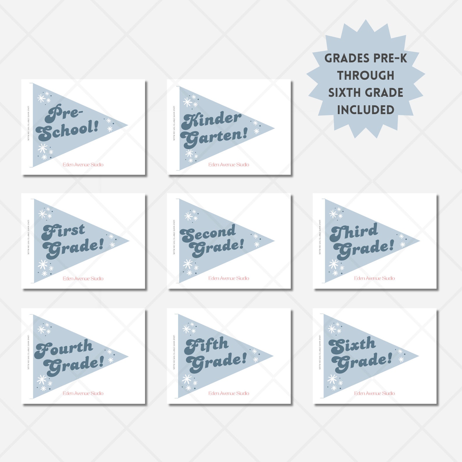 Grade School Pennant Flags, Back to School Flags, Printable Pennant ...