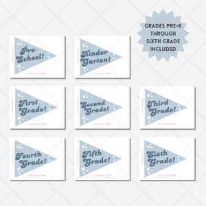 Grade School Pennant Flags, Back to School Flags, Printable Pennant ...