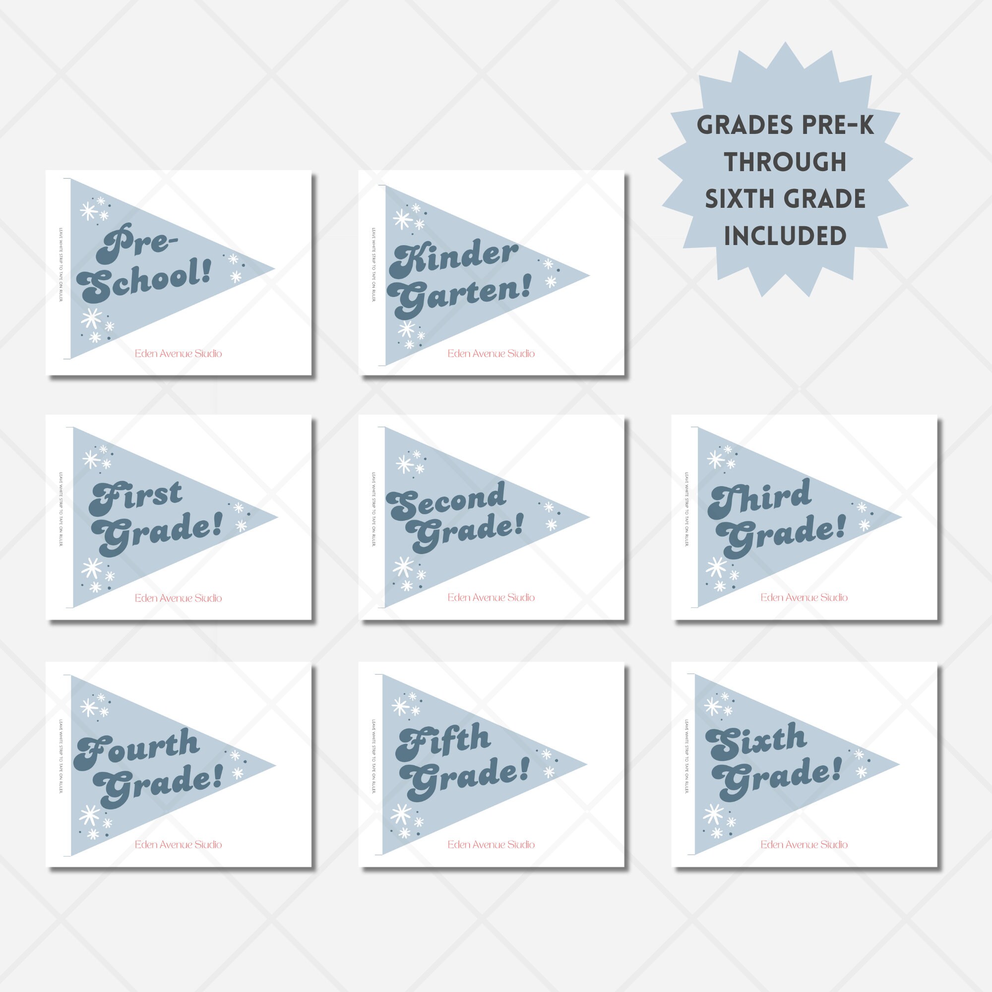 Grade School Pennant Flags, Back to School Flags, Printable Pennant ...