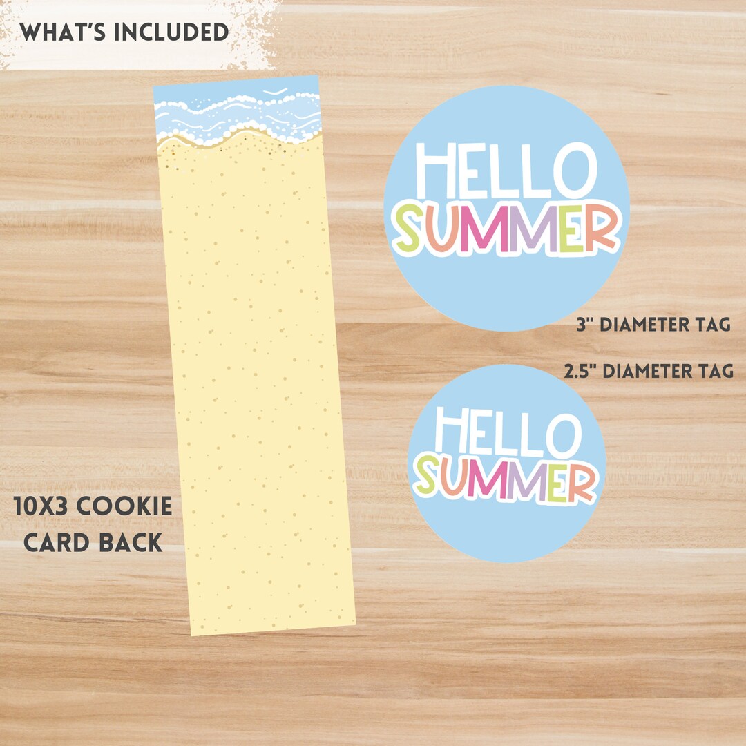 Printable Summer Cookie Box Backers, Beach Cookie Box Backer, Beach ...