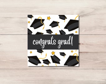 4 X 5 Printable congrats Grad Graduation Gown Grad Cookie Card ...
