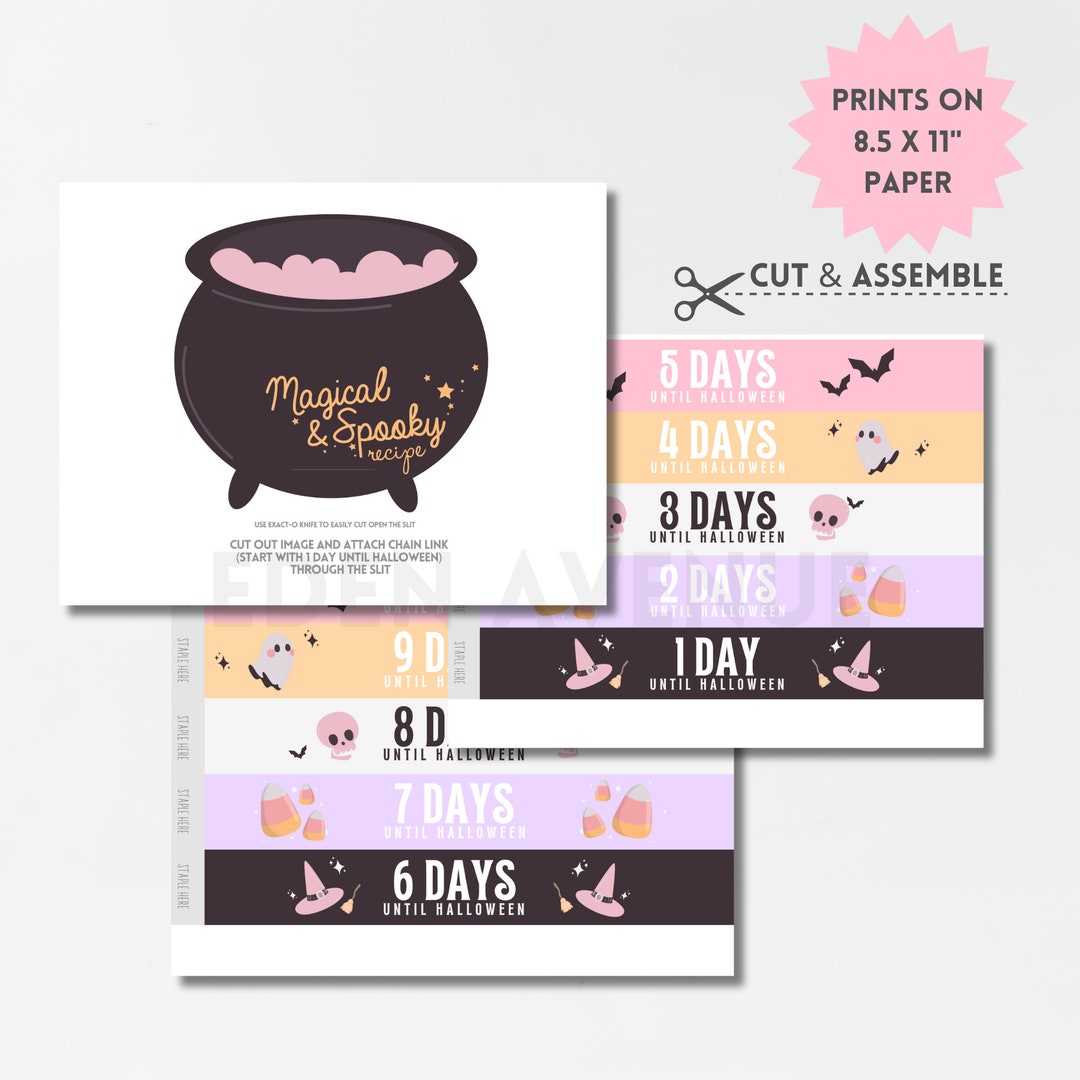 Halloween Calendar for Kids, Halloween Countdown, Paper Chain Countdown ...