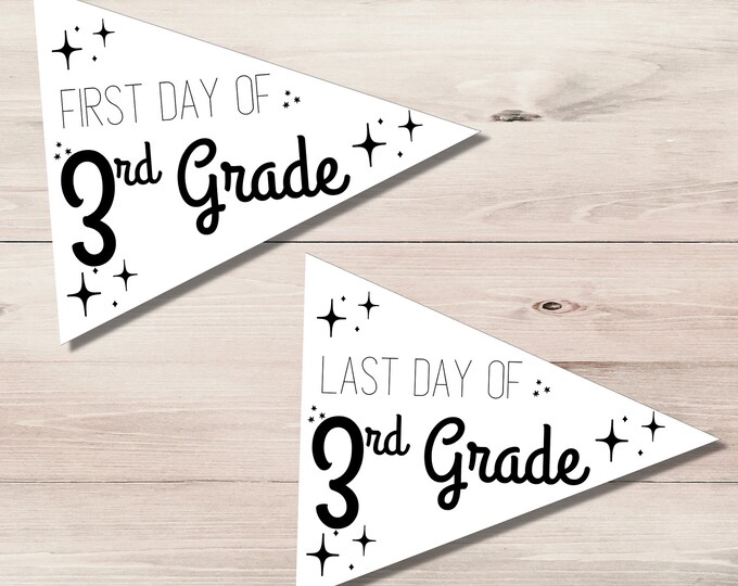 Printable First and Last Day of 3rd Grade Pennant First Day and Last ...