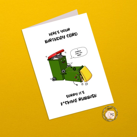 Fucking Rubbish Birthday Card Funny Birthday Cards Etsy