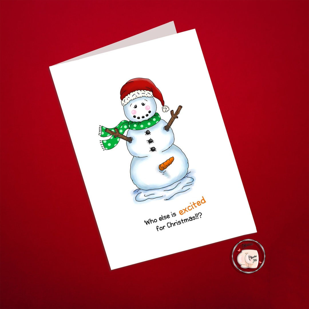 Naughty Snowman, Funny Adult Christmas Cards Cheeky Cards, NSFW ...