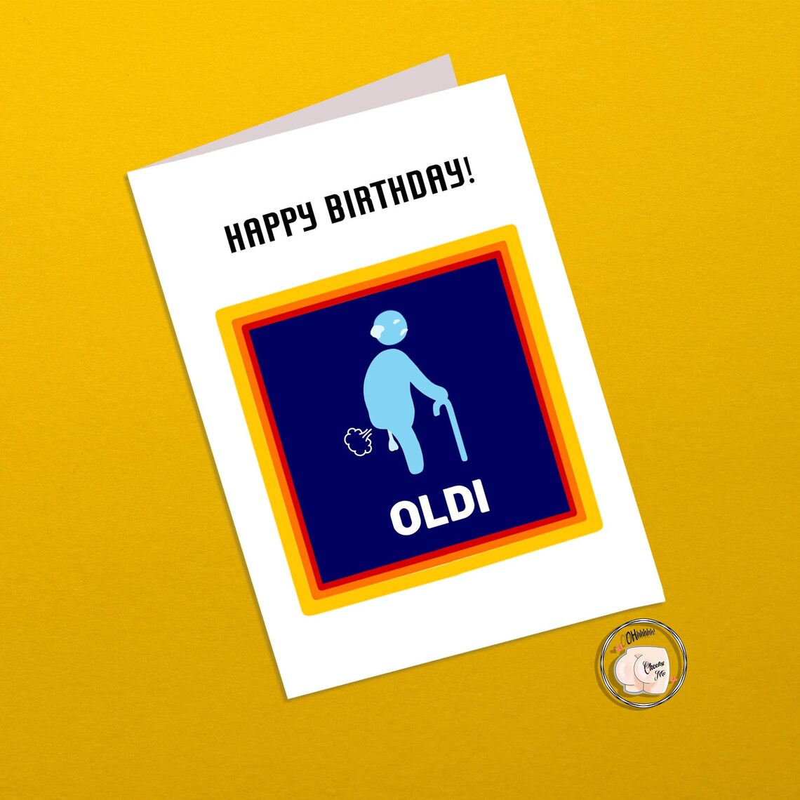 Funny Oldi Birthday Card for Men, Women, Aldi Senior Pun, Card for Dad ...