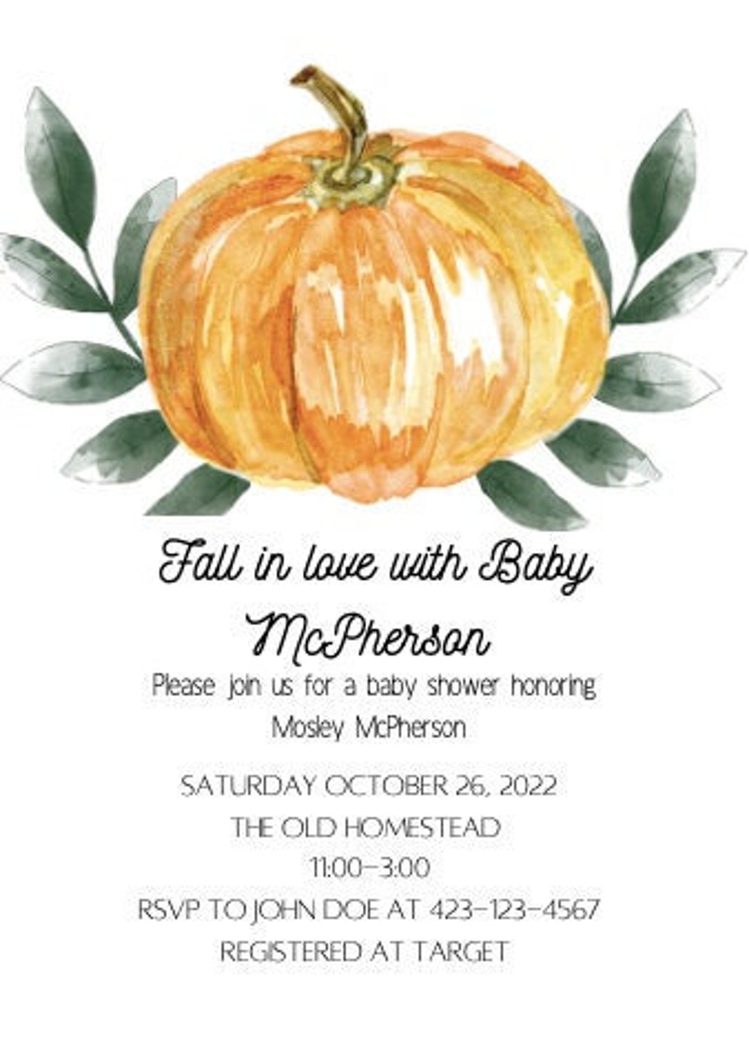 Fall Baby Shower Invitations - Etsy