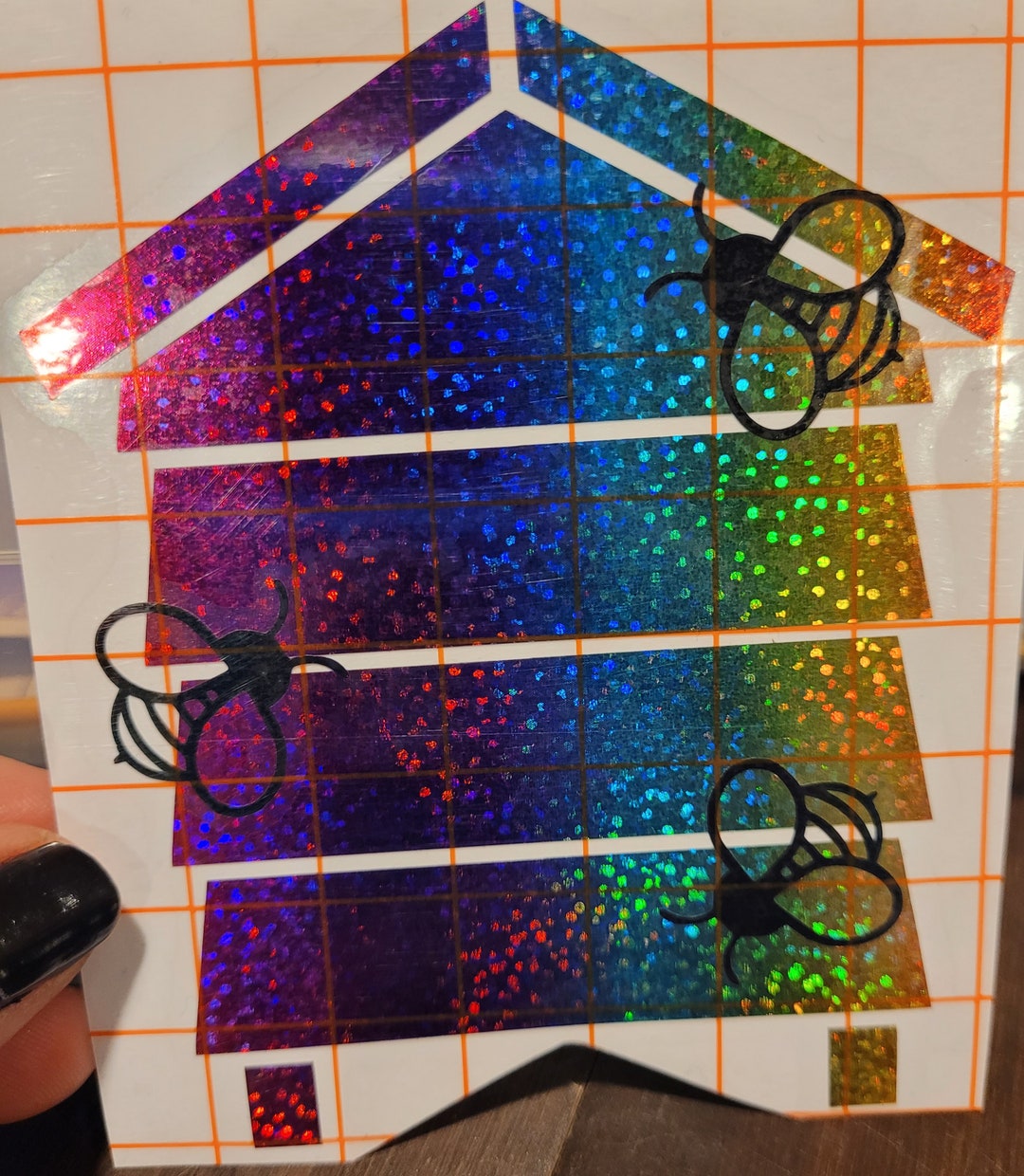 Rainbow Bee Hive Vinyl Decal, Bee Hive Sticker, PRIDE Bee Hive Vinyl ...