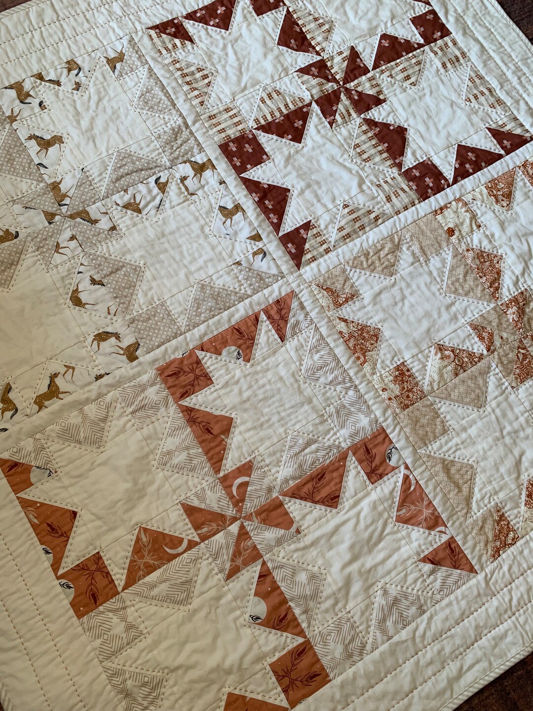 Handmade Quilted Throw Neutral Tones - Etsy Australia