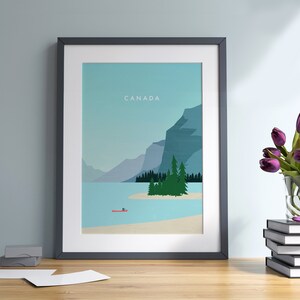 Minimalist Canada Poster – Nature Art, Mountains, Forest, Lake – Wall ...