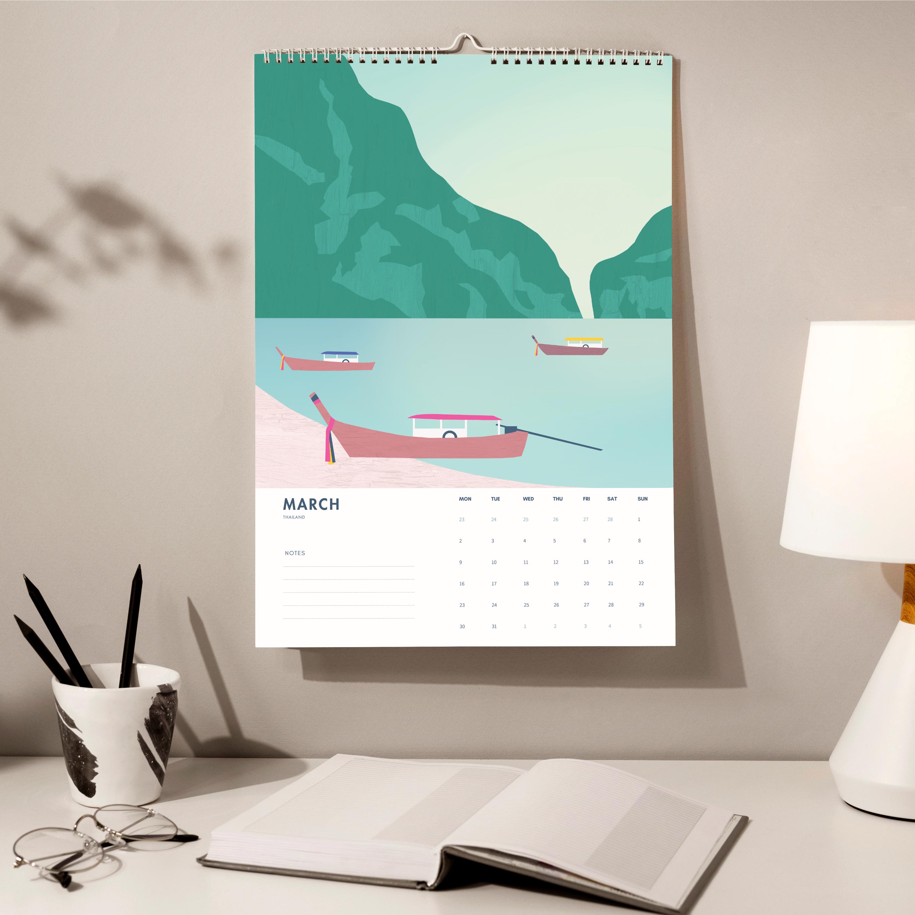 Wall Calendar 2026, Travel Calendar, Illustrated by Katinka Reinke - Etsy