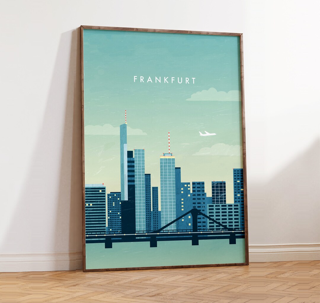 Frankfurt Skyline Poster, Germany Print, City Poster, Minimalist Design ...