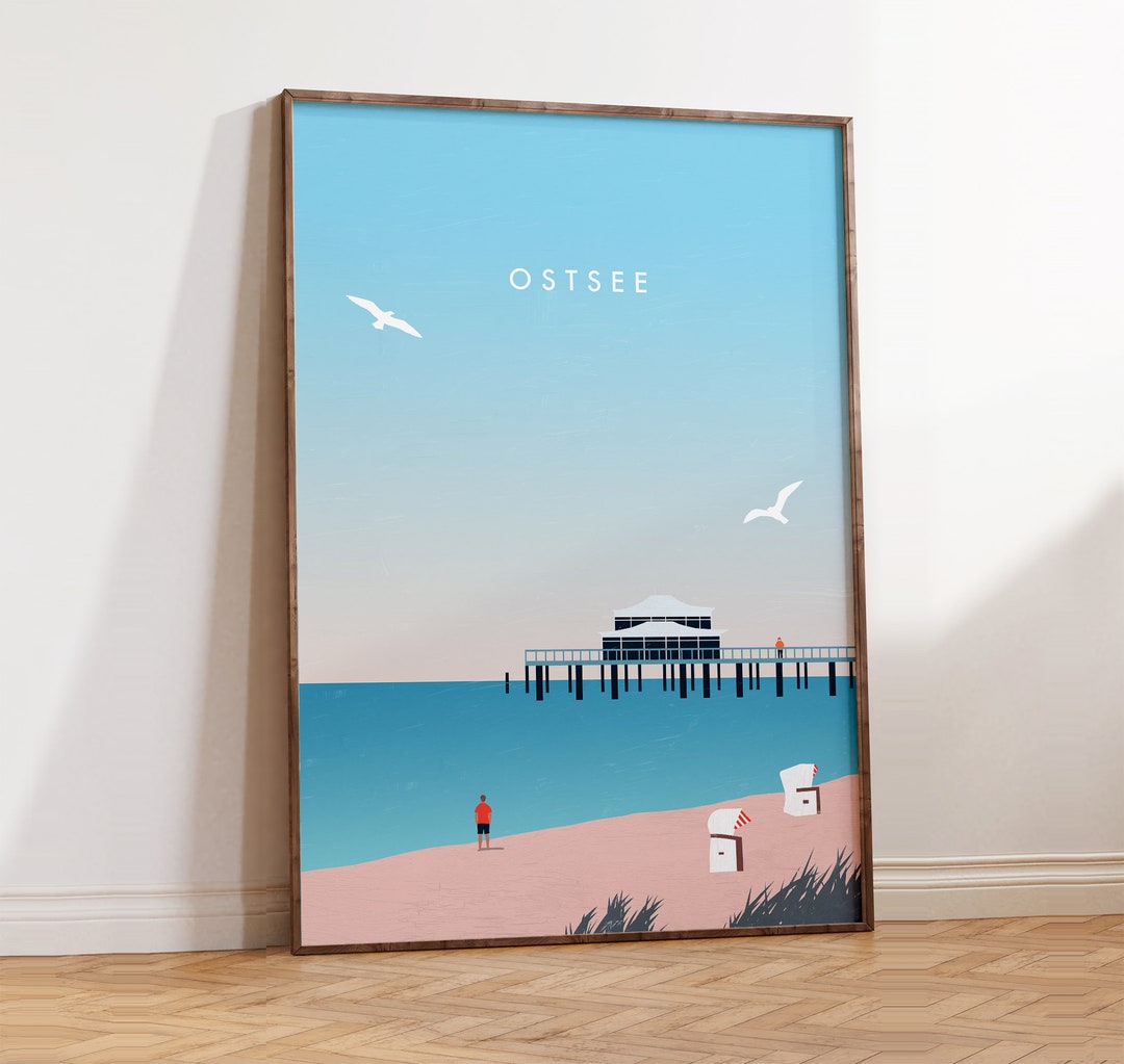 Baltic Sea Poster Minimalist Design | Modern Wall Art | Coastal ...