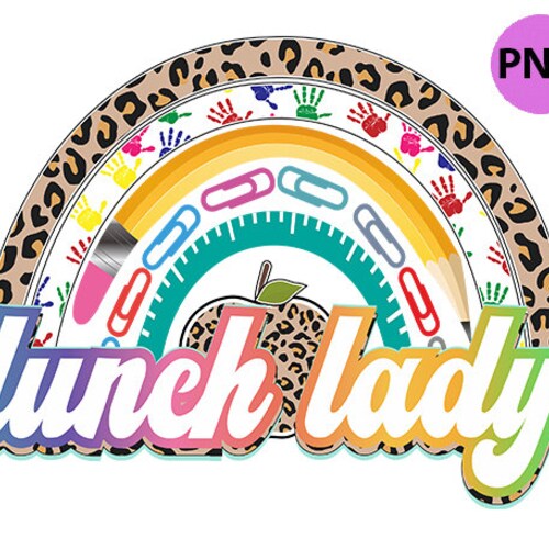 Retro Lunch Lady Rainbow Svg Dxf PNG Back to School School - Etsy