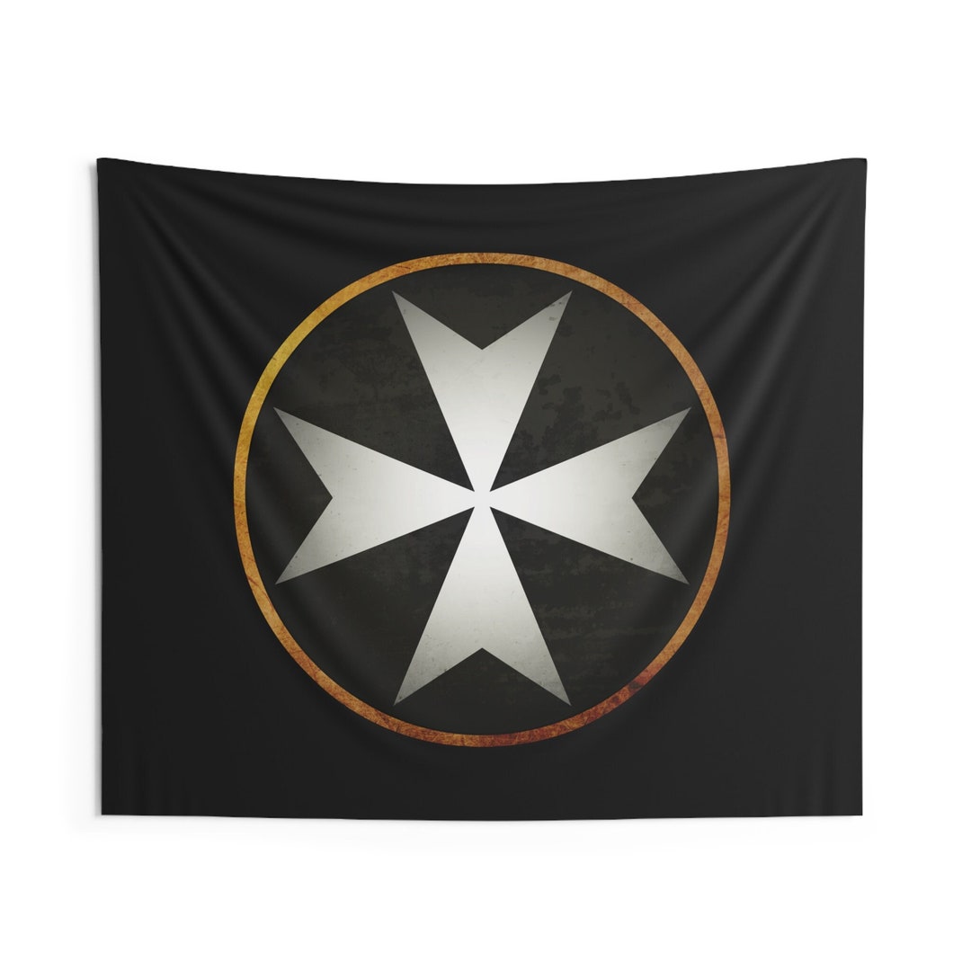 Knights Hospitaller Heraldry Hospitaller Cross Indoor Wall Tapestry 60 ...