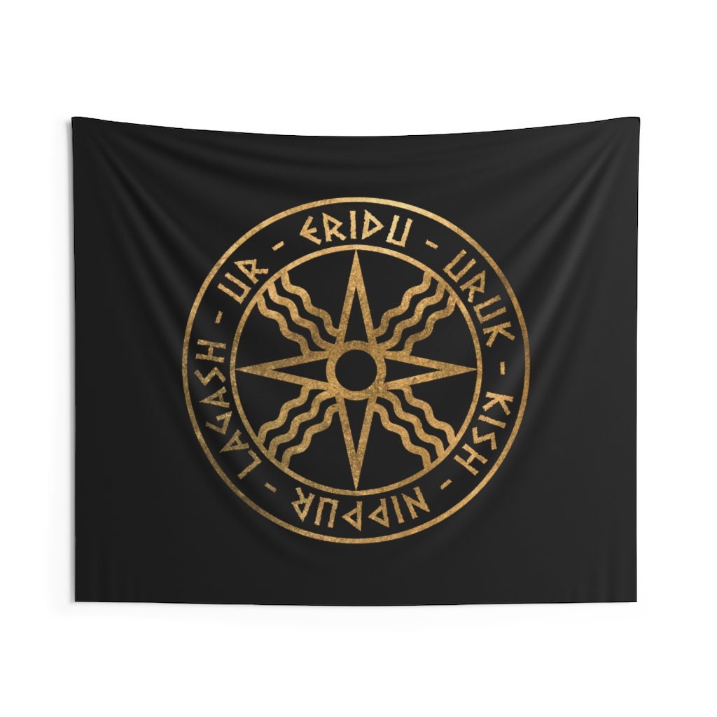 Sumer Ancient Mesopotamian Cities God Utu Symbol Indoor Wall Tapestry ...