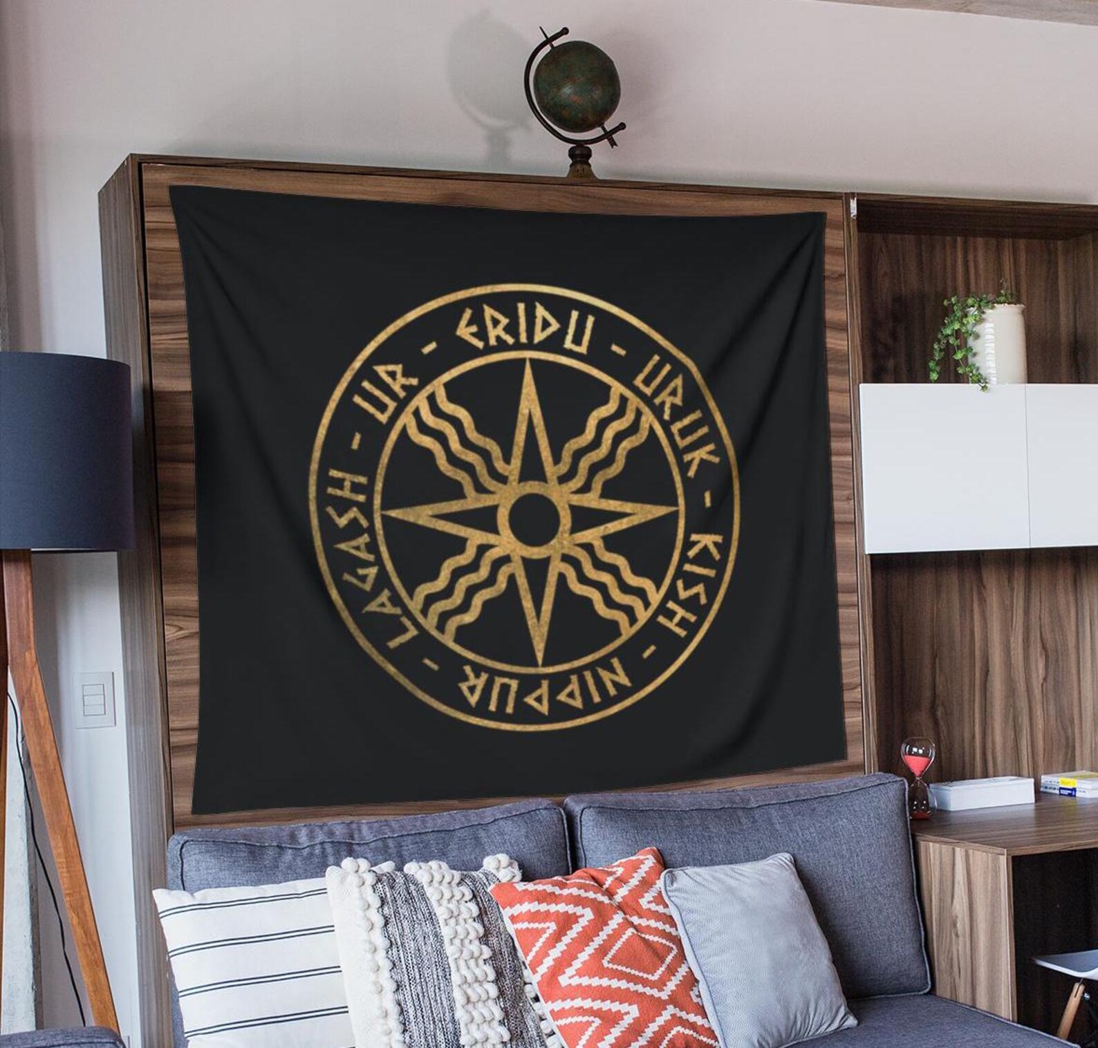Sumer Ancient Mesopotamian Cities God Utu Symbol Indoor Wall Tapestry ...