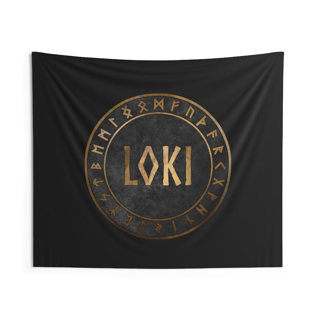 Loki Norse God With Futhark Runes Indoor Wall Tapestry 60 X 50 - Etsy UK