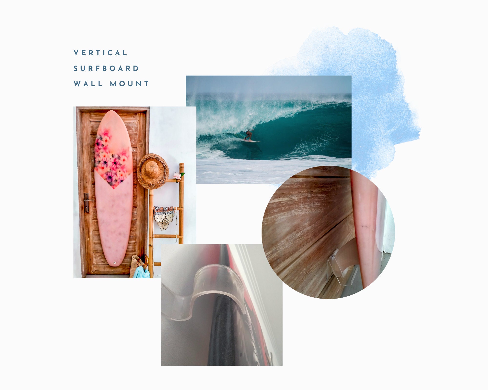 Vertical Surfboard Wall Mount Surfer Gift Surfboard Wall Decor ...