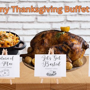 Thanksgiving Food Labels , Display Cards for Buffet, Thanksgiving Place ...