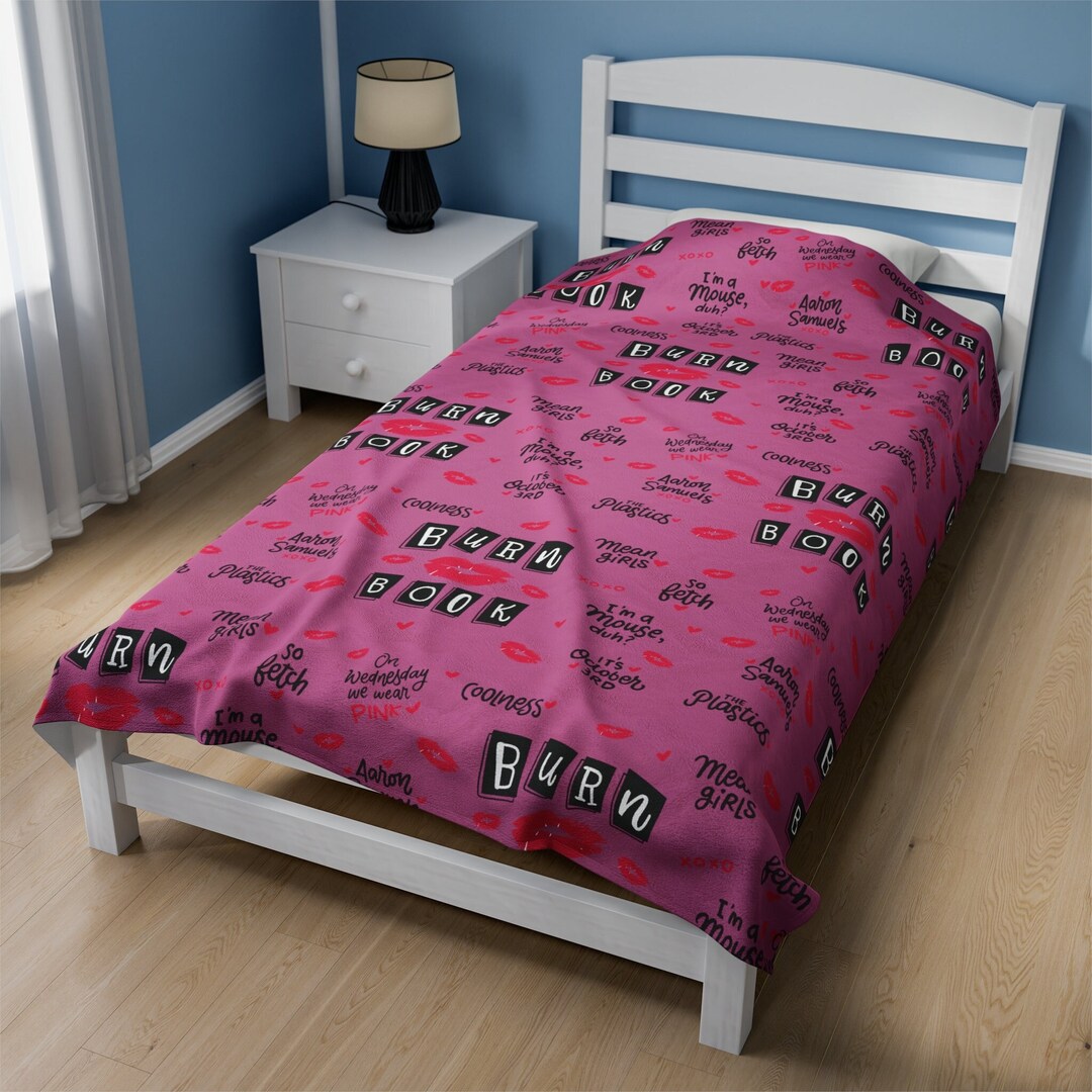 Mean Girls Burn Book Velveteen Plush Blanket, Regina George Blanket ...