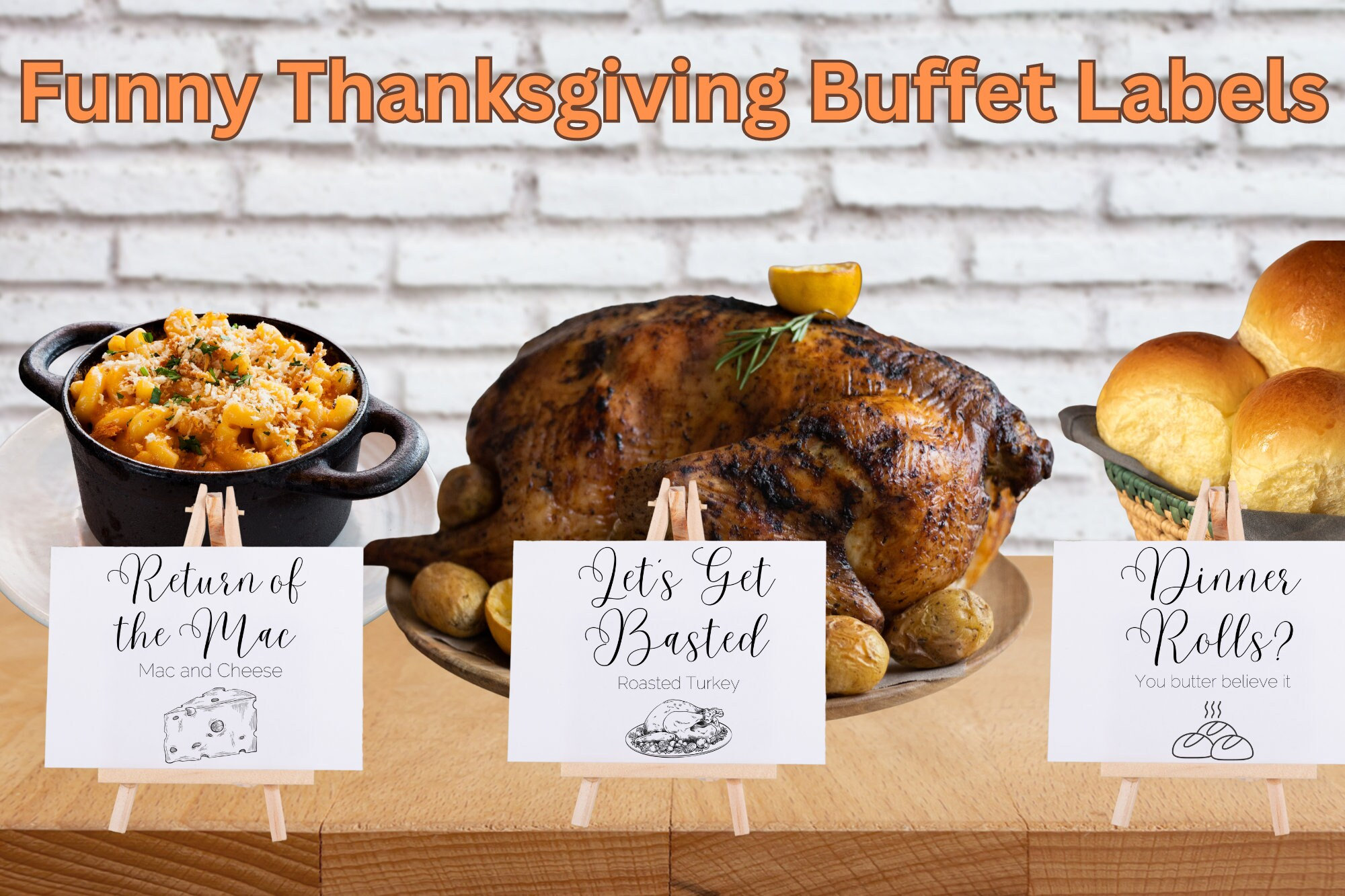 Thanksgiving Food Labels , Display Cards for Buffet, Thanksgiving Place ...