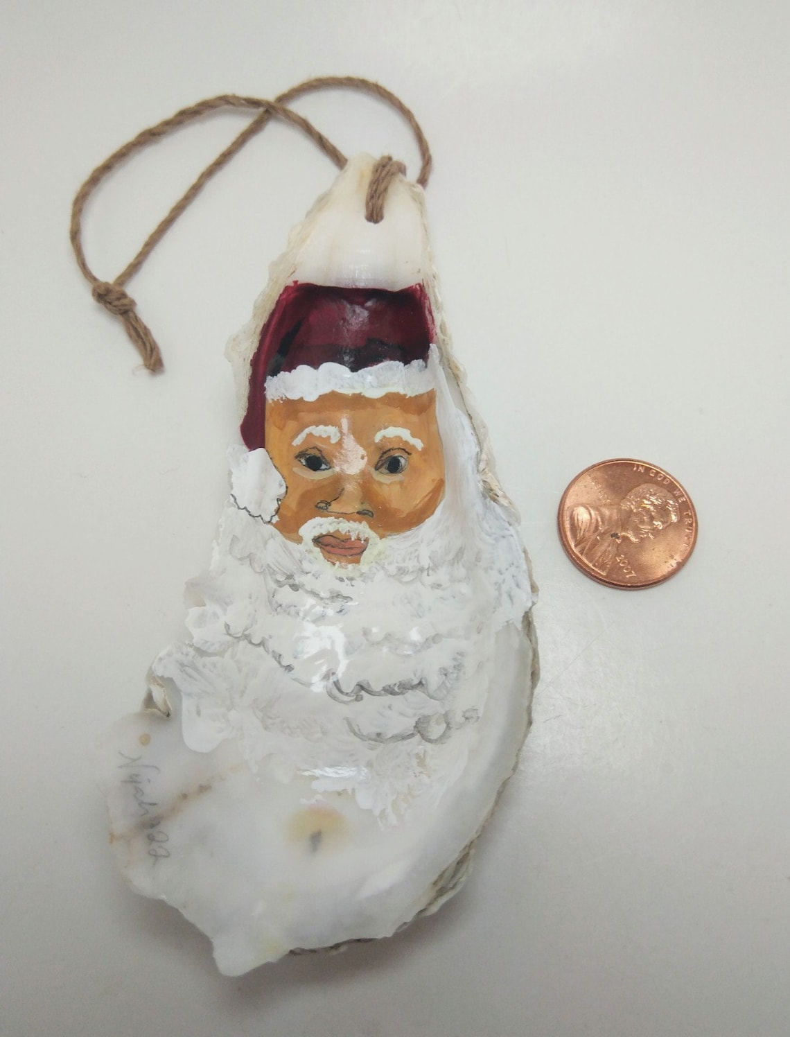 Oyster Shell Christmas Santa Ornaments - Etsy
