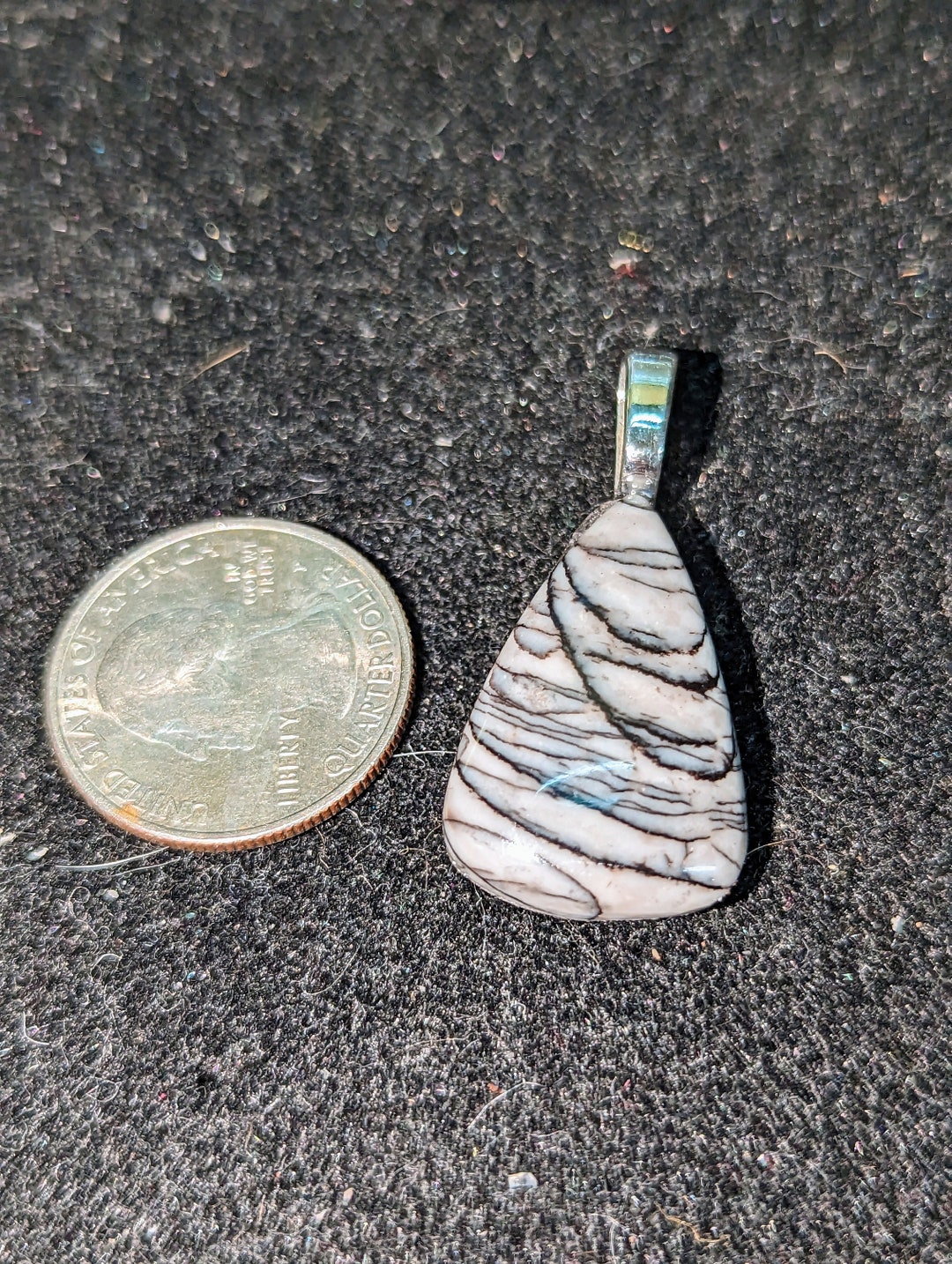 Spider Web Obsidian Pendant - Etsy