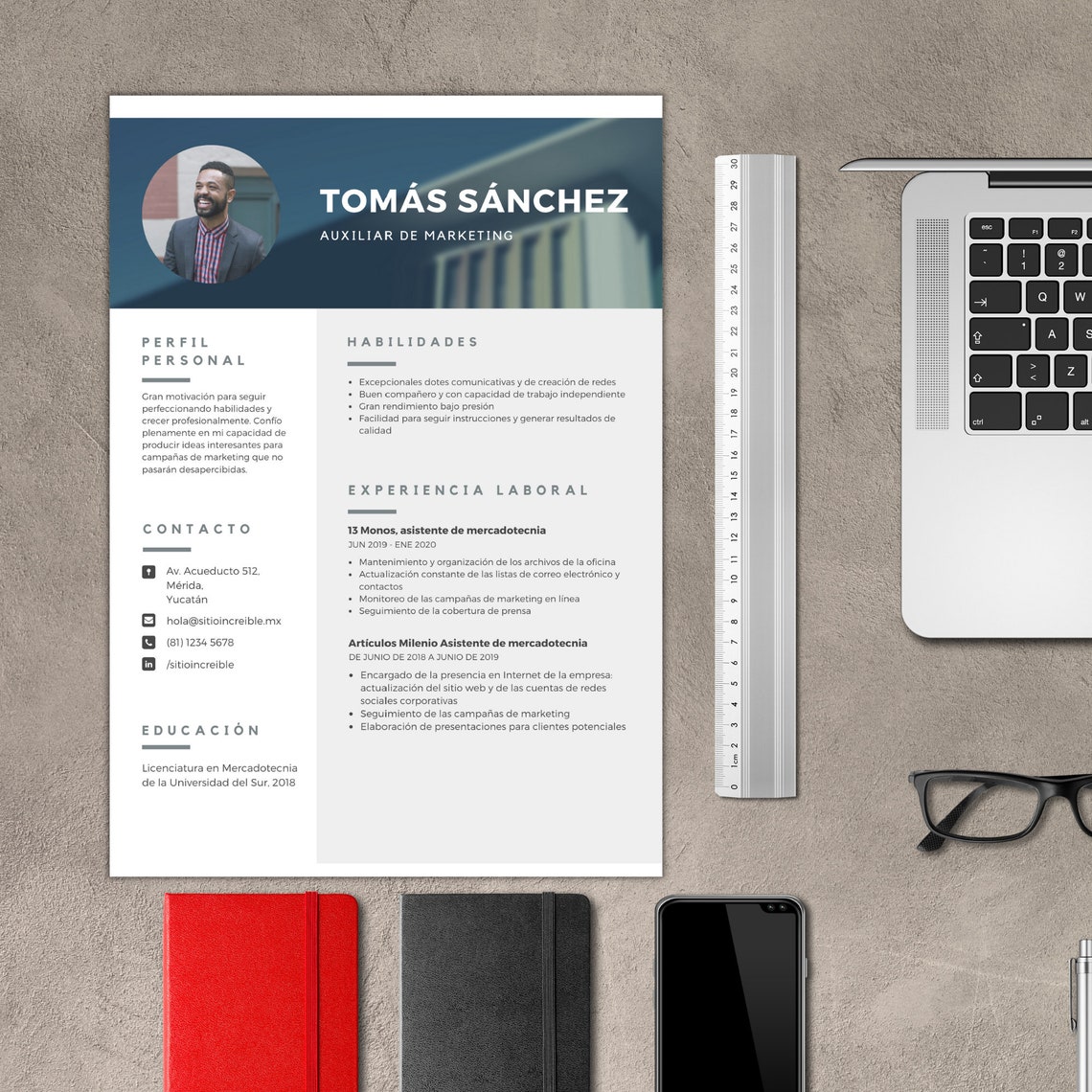 Plantilla de CV con foto, Plantilla de CV con foto, CV con imagen ...