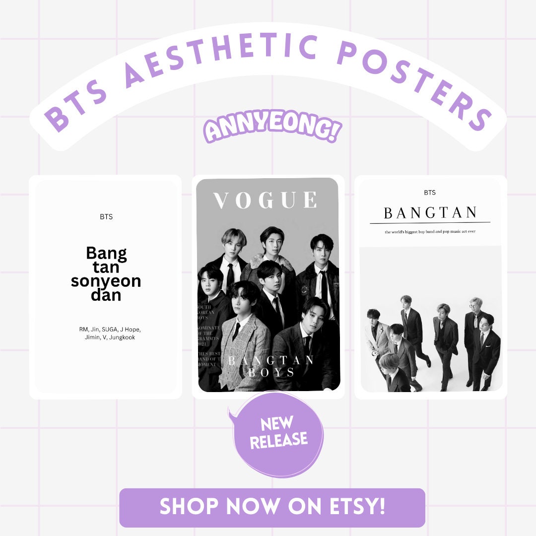 BTS Ready to Print Aesthetic Posters - Etsy