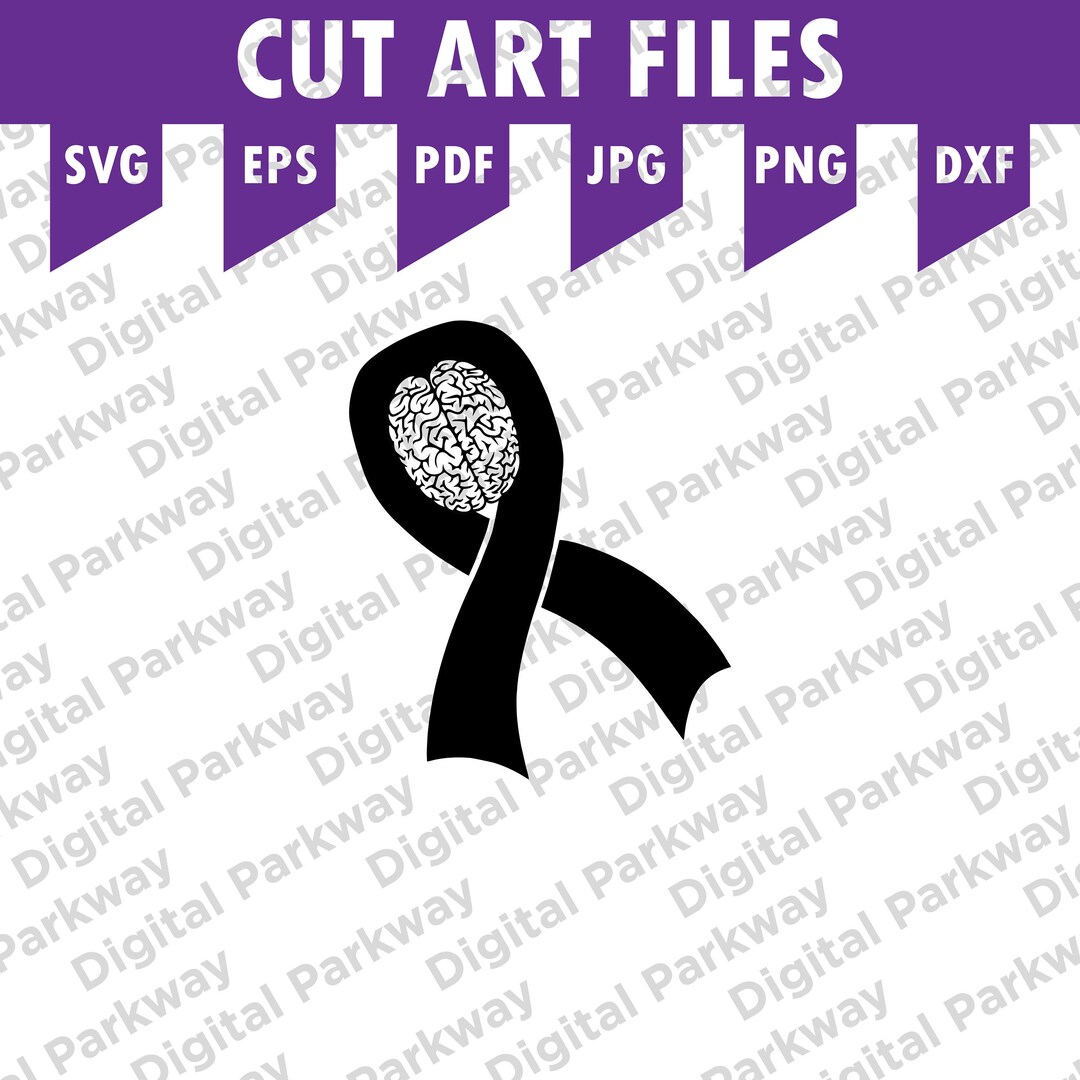 Brain Cancer Ribbon Art & Cut Files - Etsy