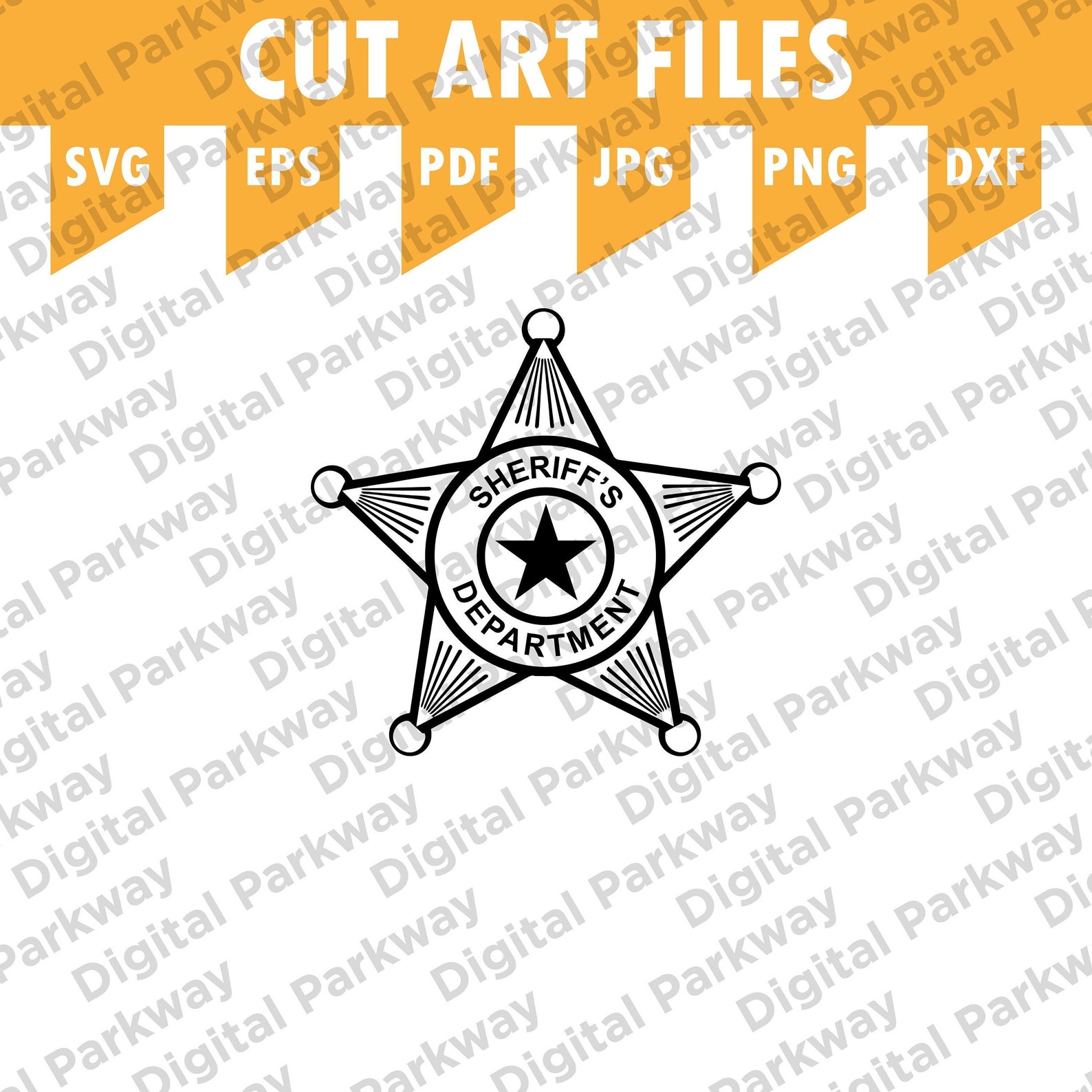 Generic Sheriff Badge Svg Logo Sheriff Embroidered Sheriff Badge File ...