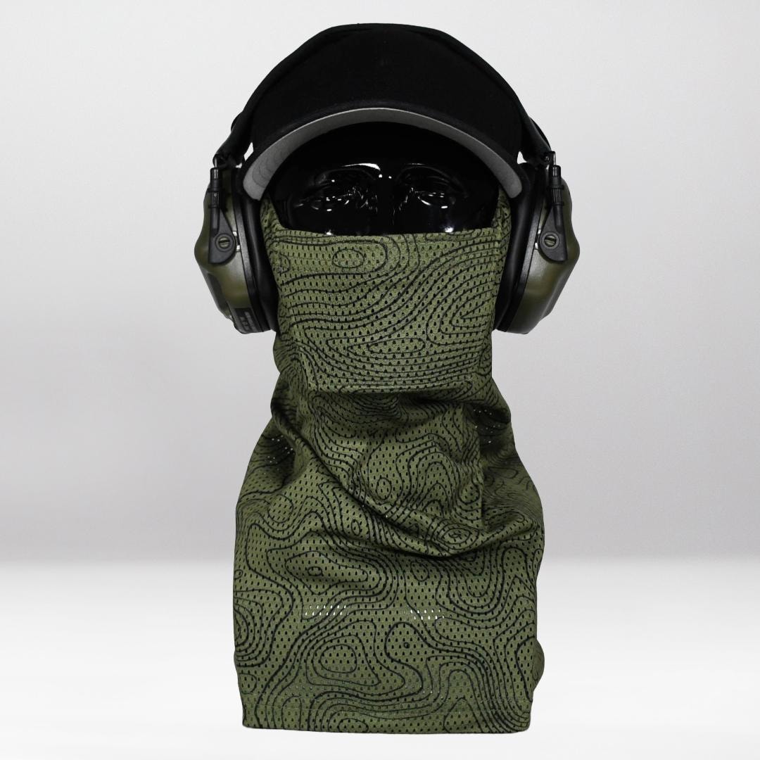 Green Topo Airsoft Face Protection Snood - Lightweight Tactical Mask ...