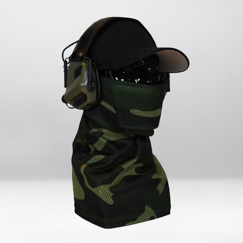 Dark Woodland Airsoft Face Protection Snood - Lightweight Tactical Mask ...
