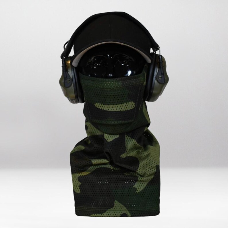 Dark Woodland Airsoft Face Protection Snood - Lightweight Tactical Mask ...