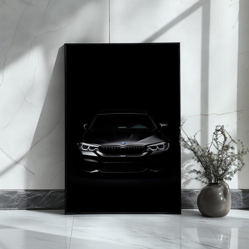 Car Poster BMW M5 F90 Black Luxury Digital Print Artwork Fast Car ...