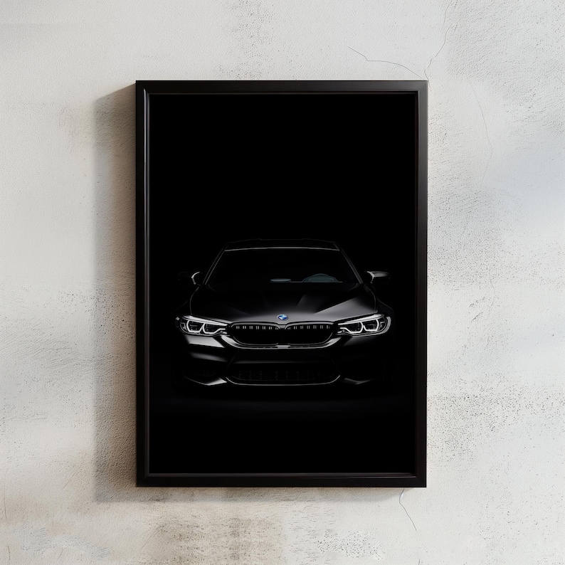 Car Poster BMW M5 F90 Black Luxury Digital Print Artwork Fast Car ...