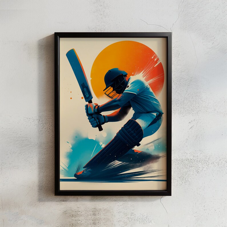 Cricket Poster Classic Sport Wall Art Cricket Print Art Gift for Sports ...