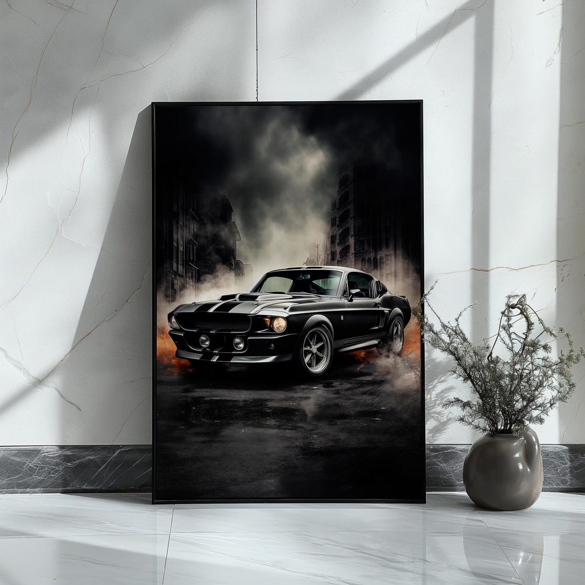 1967 Ford Mustang Shelby GT500 Eleanor Poster, Classic Muscle Car Print ...