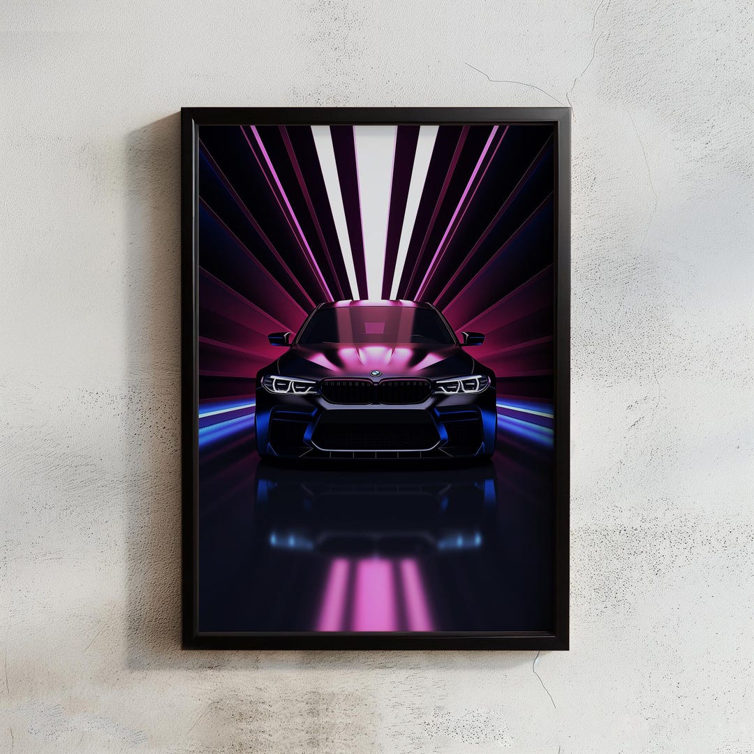 Car Poster Black Matt BMW M5 F90 Luxury Digital Print Artwork Fast Car ...