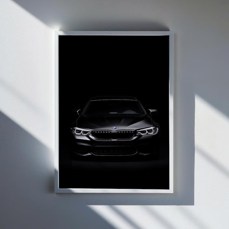 Car Poster BMW M5 F90 Black Luxury Digital Print Artwork Fast Car ...