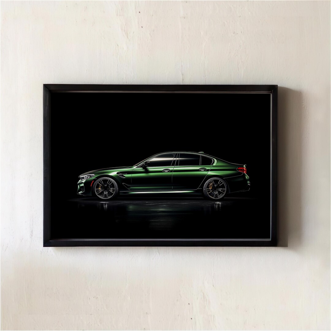 Green BMW M5 F90 Car Poster, Luxury Car Art (digital Print) - Etsy
