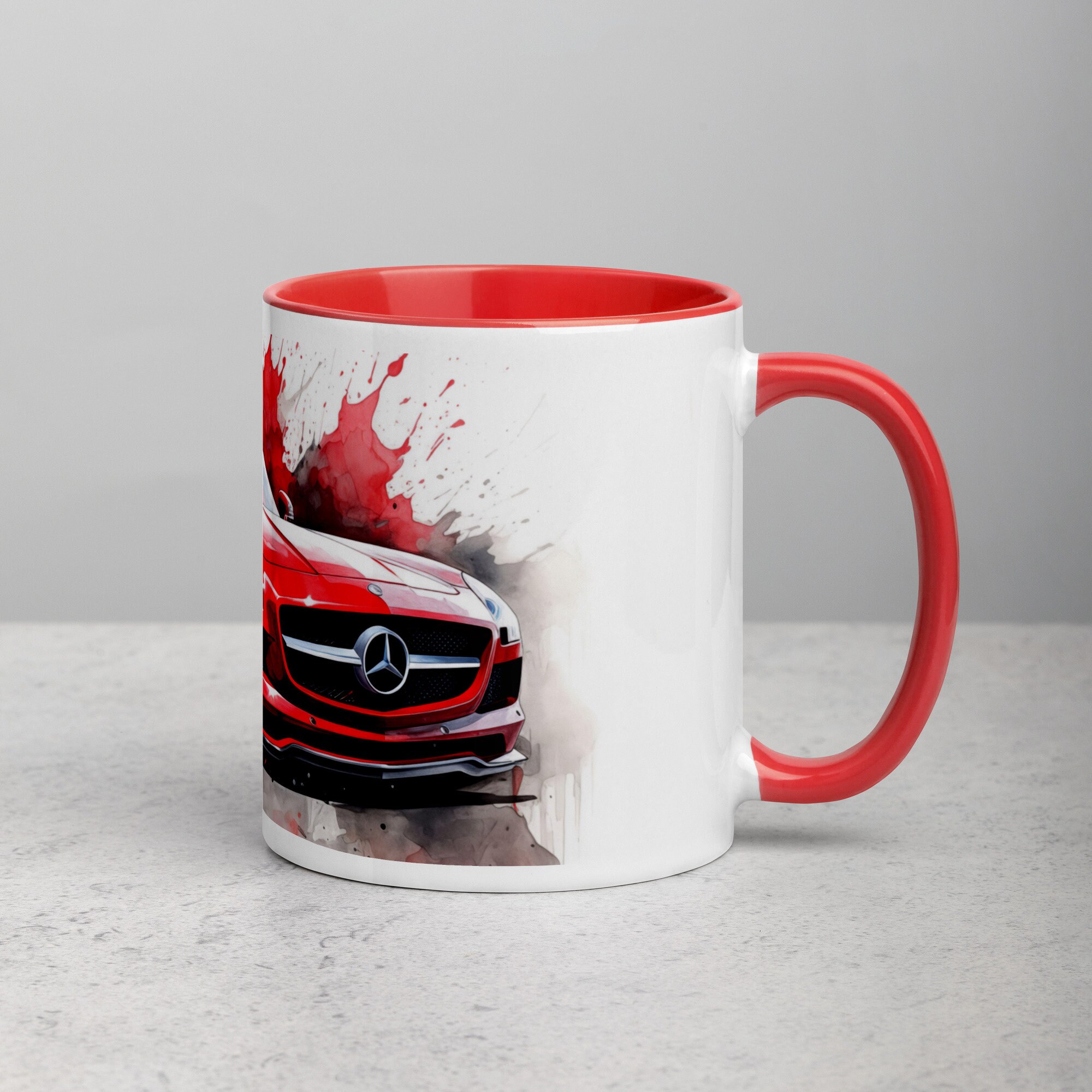 Mug With Mercedes SLS AMG Supercar and Color Inside Gift for Car Lover ...